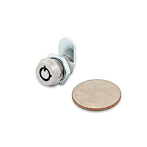 FJM Security 2200AL-KA Miniature Tubular Cam Lock with 1/2" Cylinder and Chrome Finish, Keyed Alike