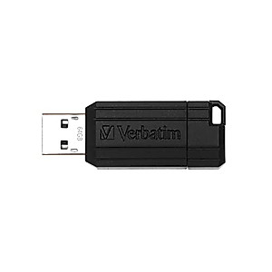 Verbatim 16 GB Pinstripe USB Flash Drive, Black 49063