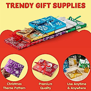 JOYIN 36 PCS Christmas Fancy Foil Gift Card Boxes with Ribbon, Decorative Wrapped Gift Card Holder Boxes (4.5" x 3.25" x 0.4") for Envelopes, Holiday Gift Decor