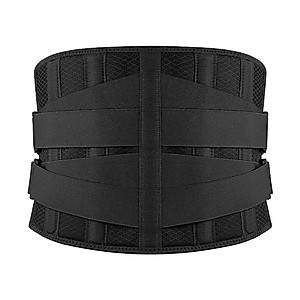 Back Support Belt Breathable Lower Back Brace For Pain Relief And Injury Prevention Men And Women Sports Work Adjustable Back Support Sciatica Herniated Disc Scoliosis ( Color : Black , Size : M/Mediu