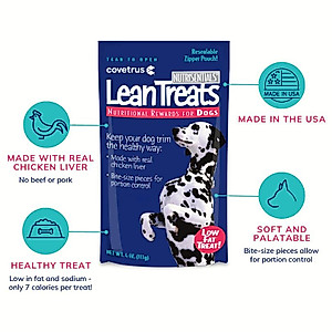 Covetrus Nutrisential Lean Treats for Dogs - Soft Dog Treats for Small, Medium & Large Dogs - Nutritional Low Fat Bite Size K9 Treats - Chicken Flavor - 3 Pack - 4oz