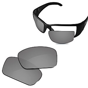 Glintbay 100% Precise-Fit Replacement Sunglass Lenses for Costa Del Mar Blackfin - Polarized Metallic Silver Mirror