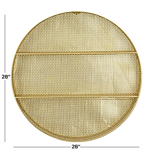CosmoLiving by Cosmopolitan Metal Round 2 Shelf Wall Shelf, 28" x 5" x 28", Gold