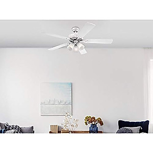 Westinghouse 7236400 Vintage Indoor Ceiling Fan with Light, 52 Inch, White