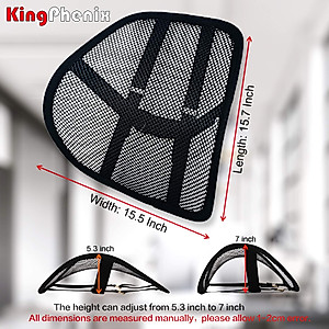 kingphenix Lumbar Support (2 Pack) with Breathable Mesh, Suit for Car, Office Chair