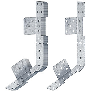 8 PCS Adjustable Stair-Stringer Connector, Tie Straps Bracket Galvanized Steel Deck Stair Stringer Connector(18 Gauge)