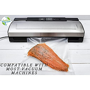 EverFresh 4 x 11" x 25' (Total 100 feet) Vacuum Sealer Rolls-Vacuum Sealer Bags-Vacuum Sealer Machine-Food Sealer Bag-Rolls Compatible with FoodSaver Machines-Sous Vide Bags-Freezer Bags-4 Pack-BPA Free Food Bags-15% thicker embossing than leading supplie