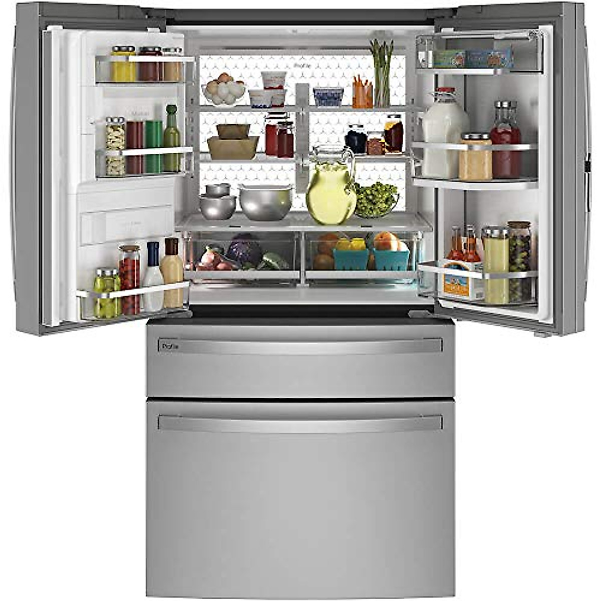 GE Profile PVD28BYNFS 36" 4-Door French Door Refrigerator with 27.6 cu. ft. Total Capacity in Fingerprint Resistant Stainless Steel