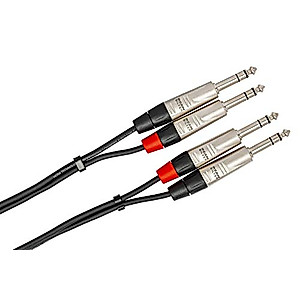 Hosa HSS-010X2 Dual REAN 1/4" TRS Pro Stereo Interconnect Cable, 10 Feet