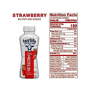 High Protein Shake Drinks Fairlife Nutrition Plan 30g Variety Pack Trial Sampler 6 Pack 2 of each Chocolate Vanilla Strawberry Each Bottle is 11.5 Ounces in The Award Box Packaging