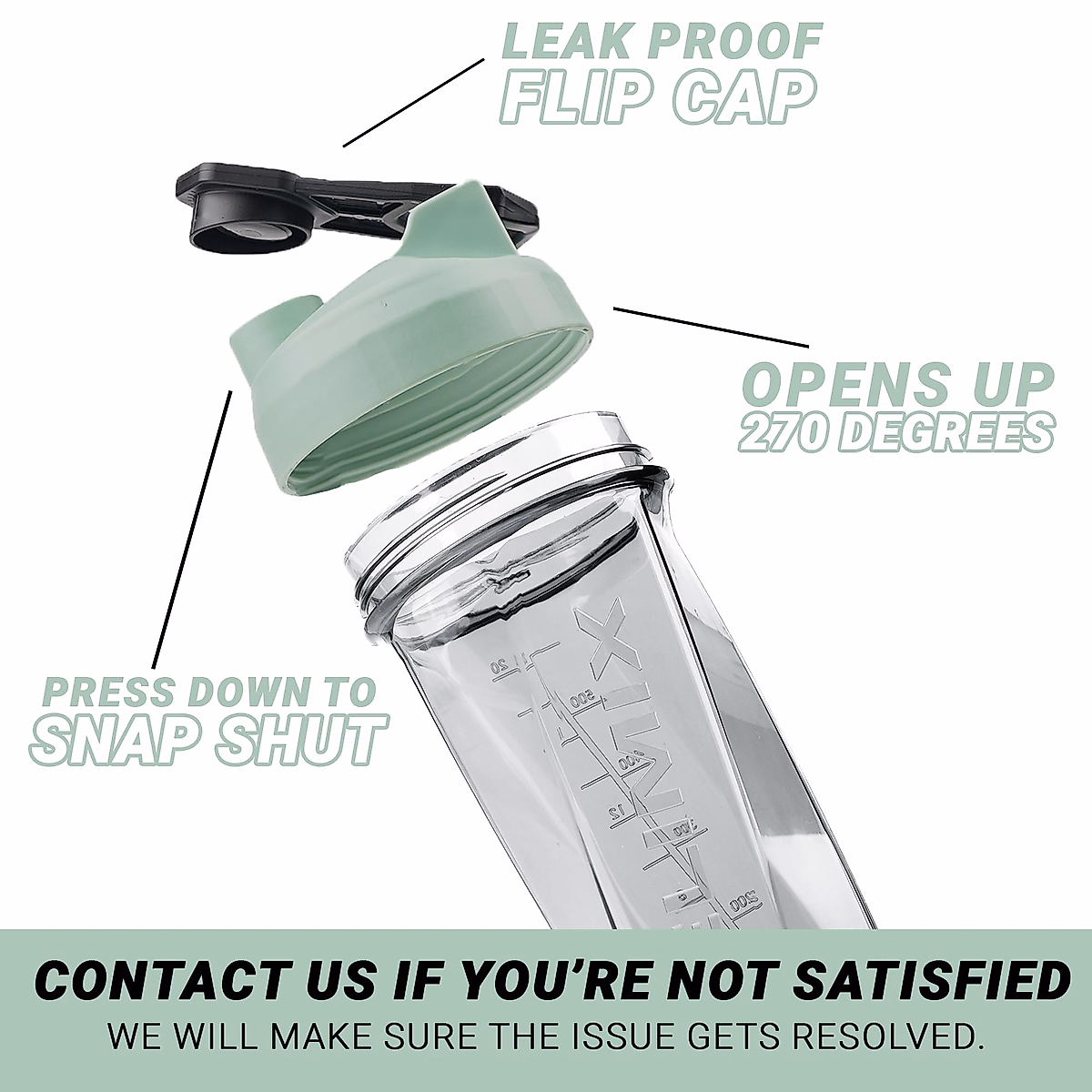 HELIMIX 2.0 Vortex Blender Shaker Bottle Holds upto 28oz | No Blending Ball or Whisk | USA Made | Portable Pre Workout Whey Protein Drink Shaker Cup | Mixes Cocktails Smoothies Shakes | Top Rack Safe