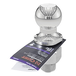 CURT 40090 Chrome Trailer Hitch Ball, 10,000 lbs, 2-Inch Diameter, 1-1/4 x 2-5/8-Inch Shank