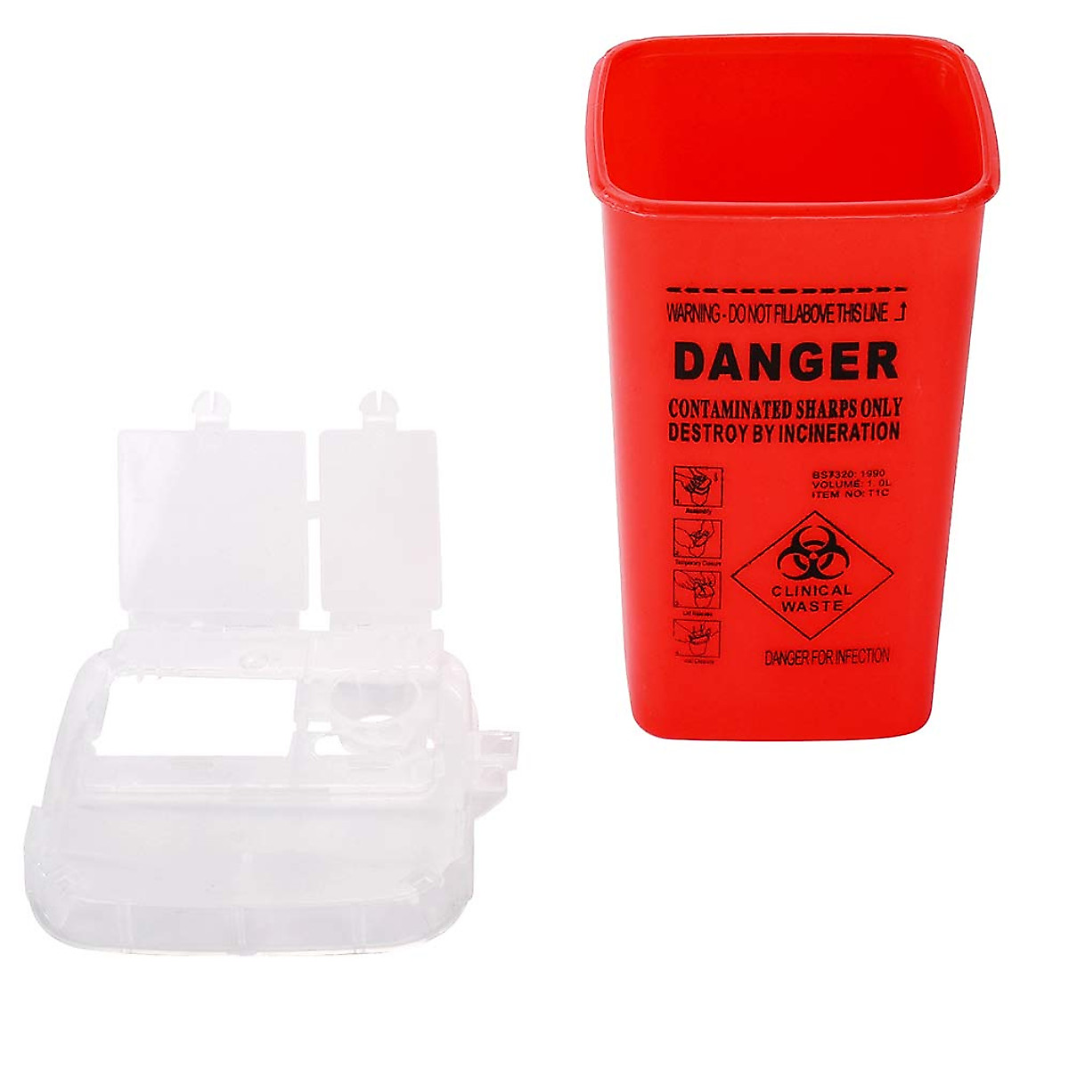 Sharps Disposal Container,5 Pack 1 Quart Needle Disposal Container