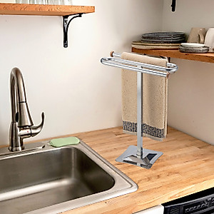 ZCDCP Hand Towel Holder Stand, S-Shape Countertop Towel Stand with Metal Base Freestanding Towel Rack for Bathroom