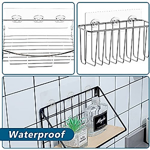 8 Pcs Corner Shower Caddy Adhesive Sticker Replacement 3 Hooks for Shower Caddy Rack Shelf Soap Dish Basket Wall Hanging Hook with Strong Sticky, No Drilling Bath Toilet Kitchen Organizer Accessories