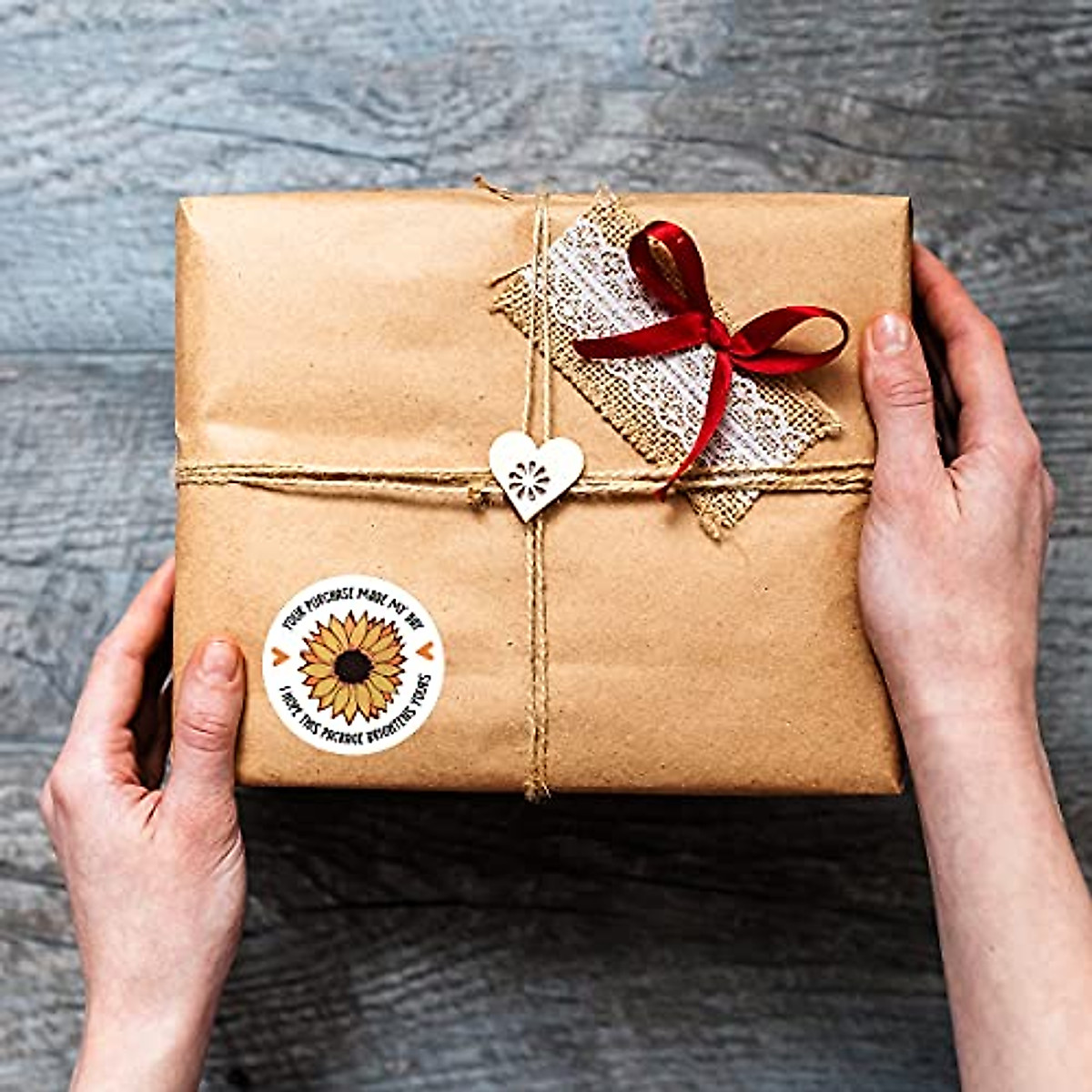 Littlefa Your Purchase Made My Day Stickers,Sunflower Small Business Stickers,Thank You Stickers,Handmade Stickers,Envelopes Seal Stickers,Mail Packaging Sticker for Small Business 500 PCS