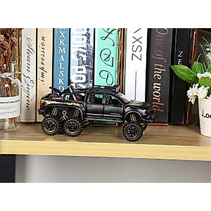 SASBSC Toy Pickup Trucks for Boys F150 Raptor DieCast Metal Model Car with Sound and Light for Kids Age 3 Year and up Black