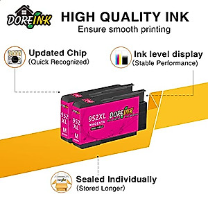 DOREINK Compatible 952 XL Magenta Ink Cartridge Replacements for HP 952 | 952XL Use with OfficeJet Pro 8710 8720 7740 8740 7720 8715 8702 Printer (2 Magenta)