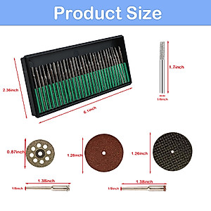50PCS Stone Carving Set Polishing Diamond Burrs for Dremel, Rotary Tools Accessories Grinding Cutting Burrs with 1/8 inch Shank for Carving, Cutting, Grinding, Polishing Stone, Glass, Jewelry