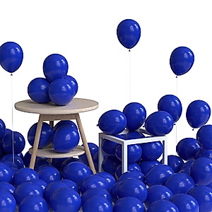 Royal Blue Balloons,150pcs 5inch Dark Blue Latex Balloons for Balloon Garland Arch Party Decorations, Like Birthday, Wedding, Baby Shower, Gender Reveal Decoration(2 Ribbons)