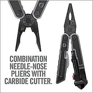 Real Avid Gun Tool Max, 37-in-1 Multitool for Gunsmithing, Includes Pliers, Wire Cutters, Knife Blade, Universal Choke Wrench, Bits, Wrenches & Sheath, Perfect EDC Tool for Hunting & Gun Owners black