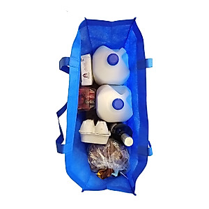 ImpecGear 20" Extra Large Grocery Bag Recycled Reusable Shopping Tote Bag Eco-Friendly Material (3, Royal)