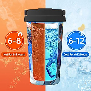 WANGXUEE Airplane Art Print 500ml Stainless Steel Travel Tumbler Double Wall Vacuum Insulated Coffee Mug