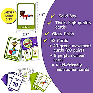 Exercise Cards for Kids - Kids Exercise Equipment for Indoors & Exercise Games for Kids, PE Teacher Supplies for Classroom Exercise & Recess Equipment, Kids Fitness Equipment, Adapted PE Equipment