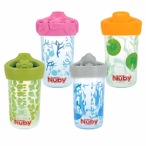 Nuby No Spill 3D Character Sippy Cup with Soft Touch Flo Silicone Top, 12 Ounce, Alligator