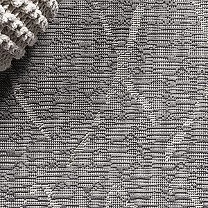 JONATHAN Y SMB114A-3 Madaba Moroccan Trellis Indoor Outdoor Area Rug Bohemian Coastal Easy Cleaning Bedroom Kitchen Backyard Patio Non Shedding, 3 X 5, Black/Cream, Gray/Cream