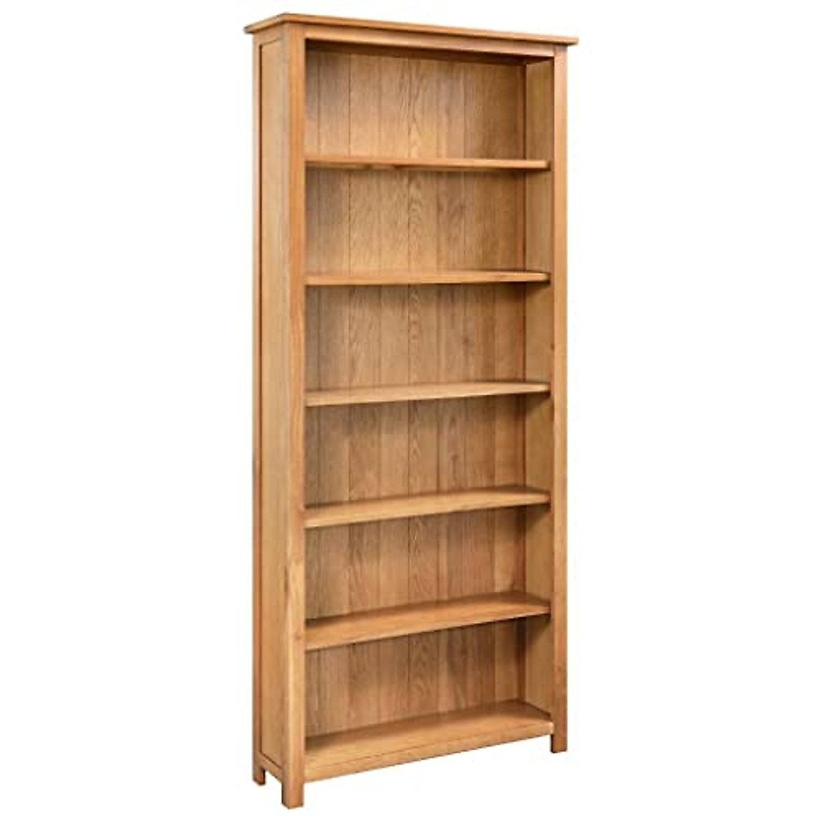 GOLINPEILO 6-Tier Bookcase Solid Oak Wood, Wooden Bookshelf cabinets Display Shelves Organizer for Books, Magazines, documents, CDs, Records, collectables Home Office, 31.5"x8.9"x66.9" -AA