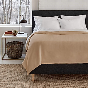 Eddie Bauer - Queen Heated Blanket, Soft Brushed Microplush Electric Blanket, Warm & Cozy Bedding (Cabin Comfort Khaki, Queen)