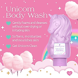 Glimmer Wish Unicorn Kids Body Wash, Gentle Cleanser and Moisturizing Sulfate Free Body Wash, Skin Care for Kids, Vanilla Cotton Candy, 12 Fl Oz