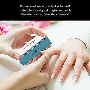 DreamCut 4-Way Nail Buffer Block - 4 Steps Sanding Polisher, Washable Emery Buffing Tool for Professional Manicure and Pedicure