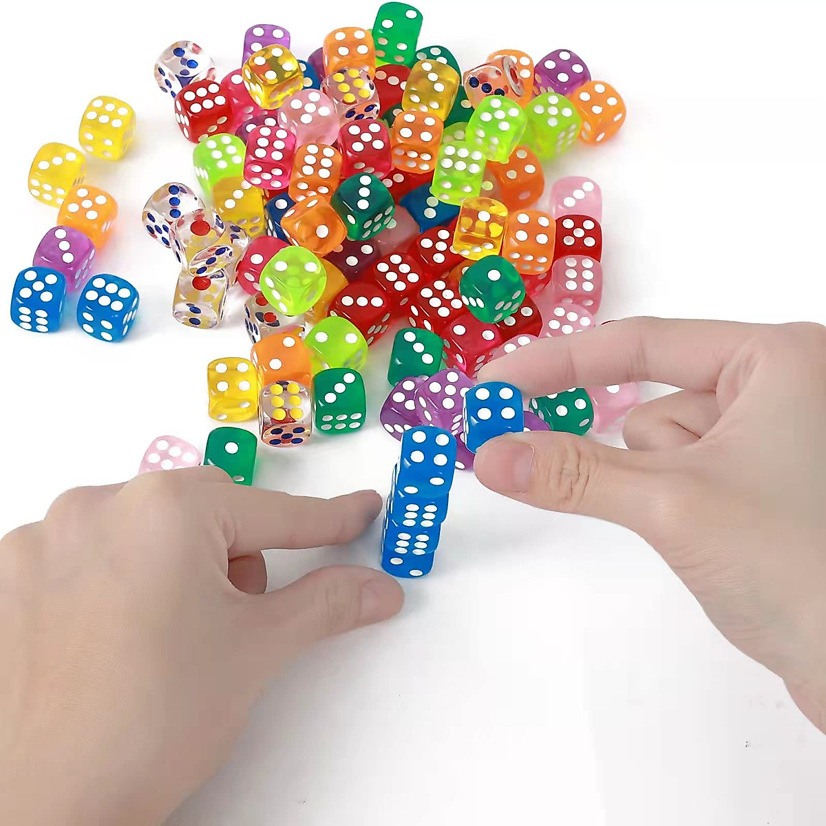 Dice Game, Yision Colored Dice, 14mm D6 Dice for Bunco Games, Activity, Casino Theme, Party Favors, Toy Gifts -100pcs