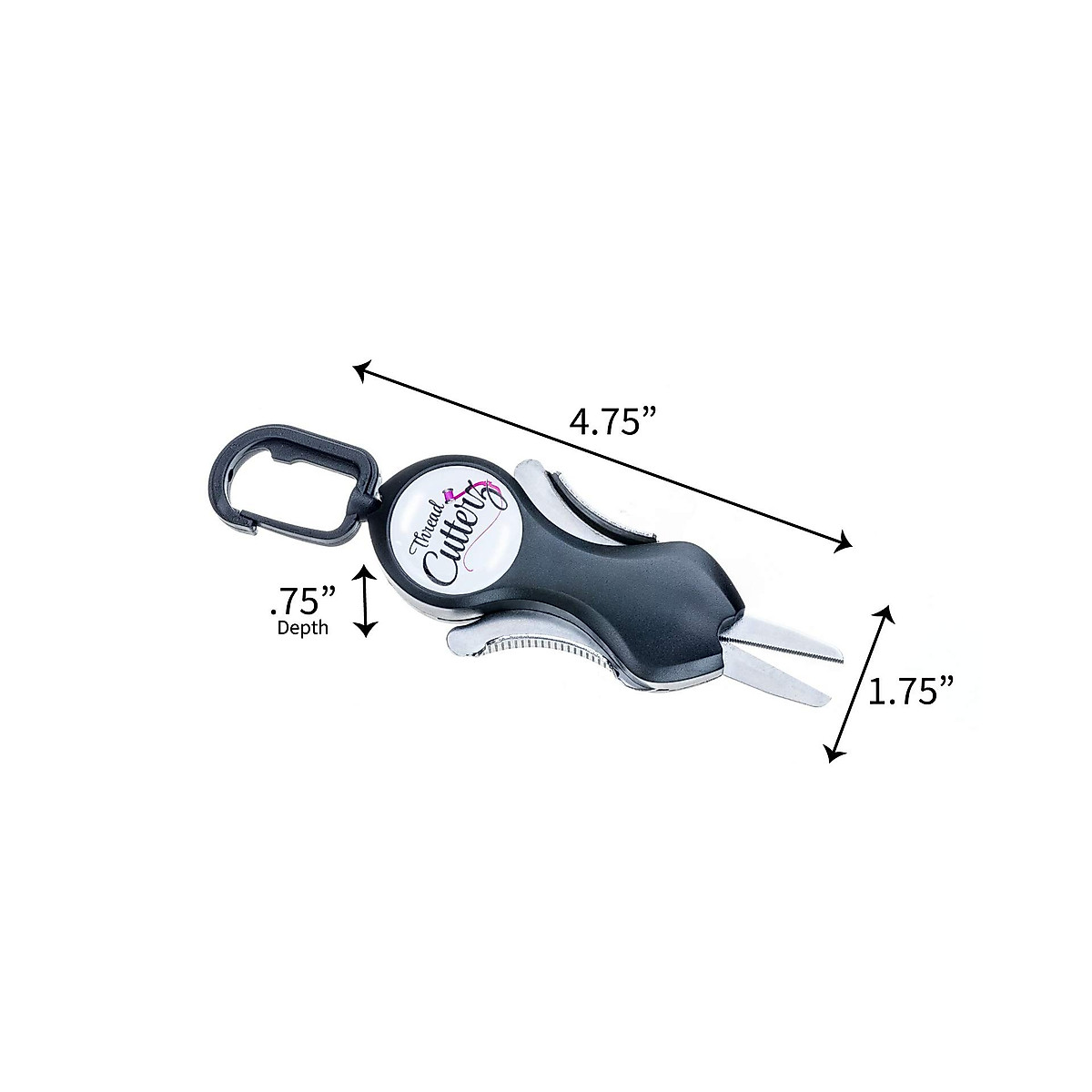 Thread Cutterz Long Nose Stainless Steel Snippers with Serrated Blade, Retractable Cord and Clip