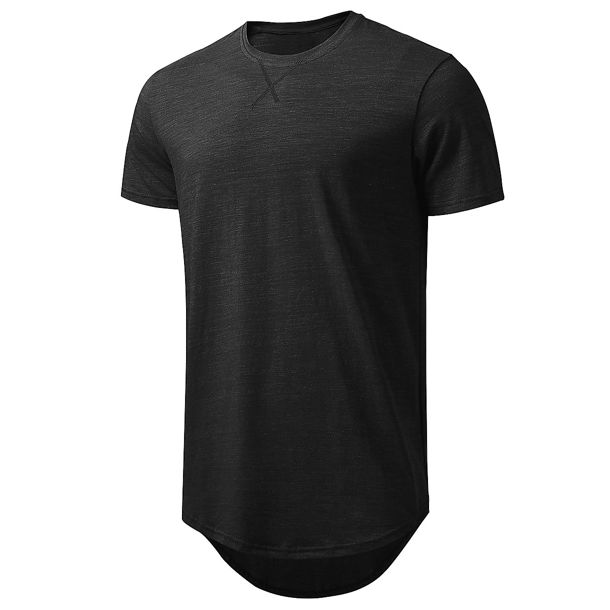 LETAOTAO Tall Mens Workout Shirts Hipster Slim Fit T-Shirts Longline Drop Cut Gym Muscle Tee