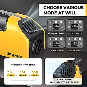 BougeRV Portable Air Conditioner, 2899BTU Tent Air Conditioner, 250W Low Power Consumption, 24VDC, 3 Wind Speeds for Van Life, Camping Tent, Outdoor, Indoor