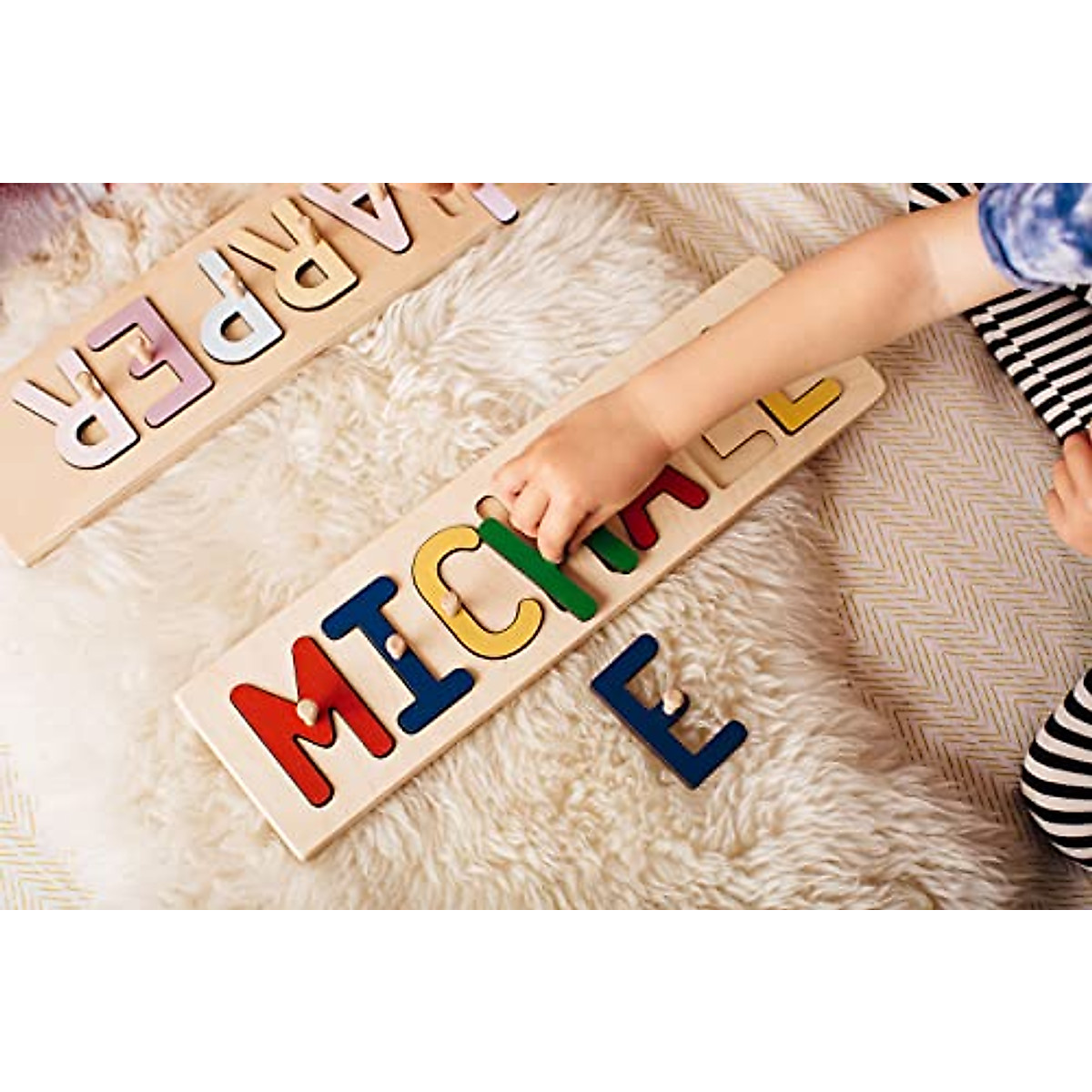 South Bend Woodworks Kids Personalized Wooden Name Puzzle – Up to 12 Characters
