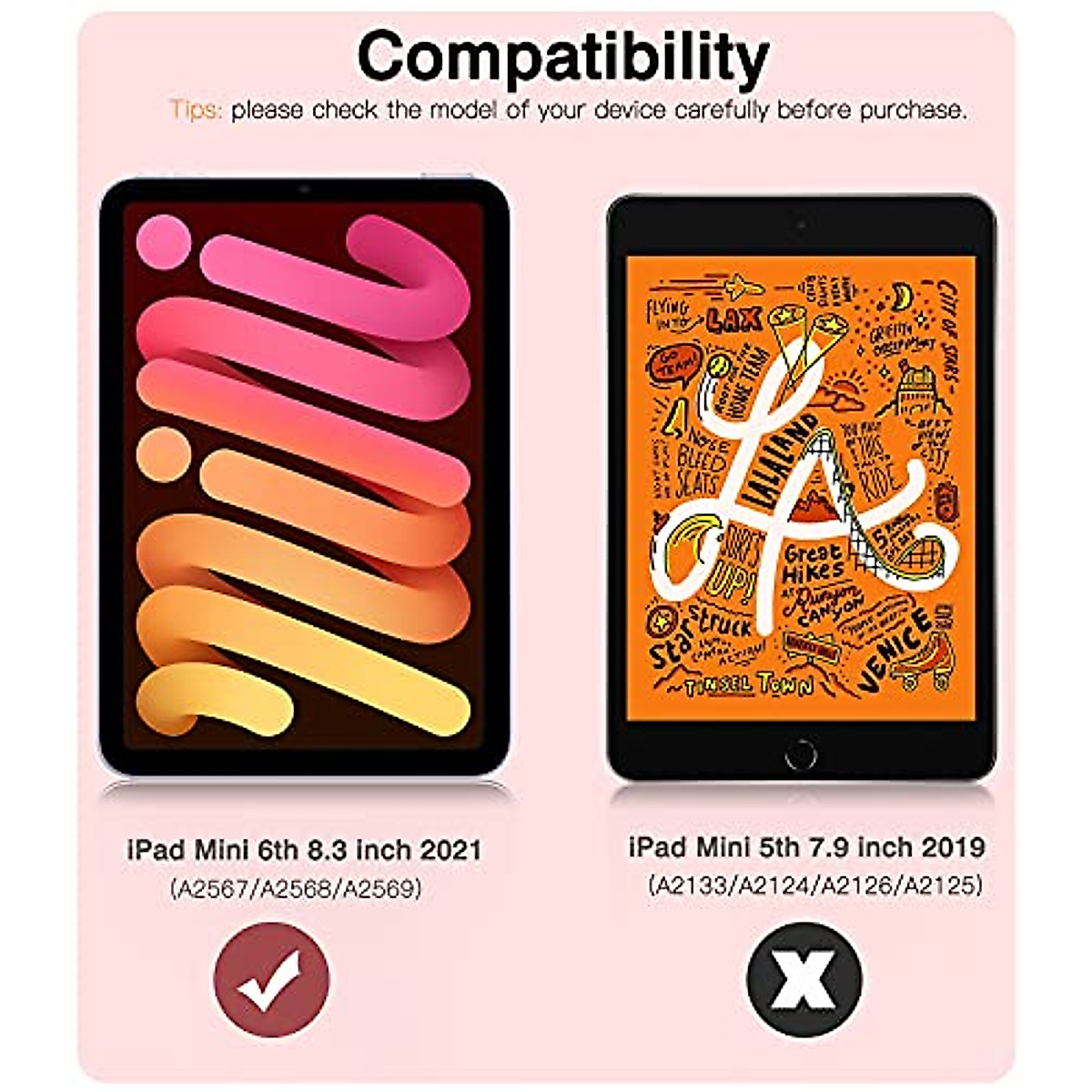 TiMOVO Case for New iPad Mini 6th Generation, iPad Mini 6 Case(8.3-inch, 2021), [Support Touch ID & Apple Pencil Charging] Slim Translucent Frosted Hard Back Cover with Auto Wake/Sleep - Rose Gold