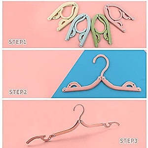 GothaBach 20 Portable Folding Clothes Hangers, Portable Folding Travel Hangers, Clothes Drying Rack for Travel(Multicolor)