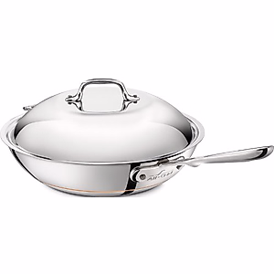 All-Clad 6412 SS Copper Core 5-Ply Bonded Dishwasher Safe Chefs Pan / Cookware, 12-Inch, Silver