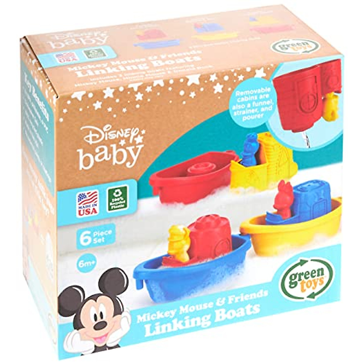 Green Toys Mickey Mouse Linking Boats