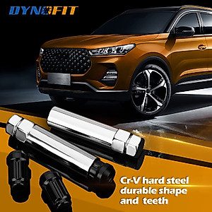 dynofit 6 Spline Drive Tuner Lug Nuts Key for Wrench with 3/4'' (19mm) and 13/16''(21mm) Hex, Chrome Lugnuts Socket Replacement Tool for 1/2" 12x1.5 12x1.25 Lug Nut 24months Warranty