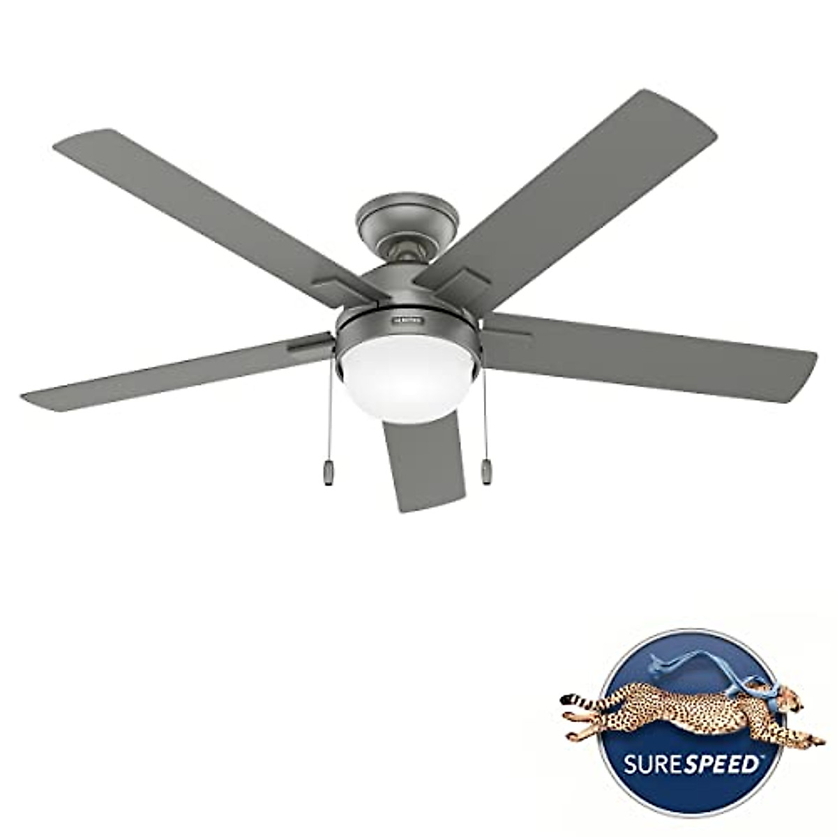 Hunter Fan Company 51467 Zeal Ceiling Fan, 52, Matte Silver