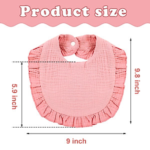 Jiuguva 10 Pack Muslin Baby Bibs Cotton Drool Bandana Bibs Solid Colors Lap Shoulder Newborn Bibs Adjustable Baby Bibs Set for Toddler Infant Unisex Boys Girls Teething Drooling