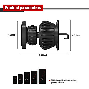 gunhunt 1 PC Snap-on Car Phone Holder, 2.36" x 1.57" 360° Rotating Air Outlet Multifunctional Navigation Bracket, Suitable for Conventional Horizontal Air Outlets Such as Horizontal/Vertical (Black)