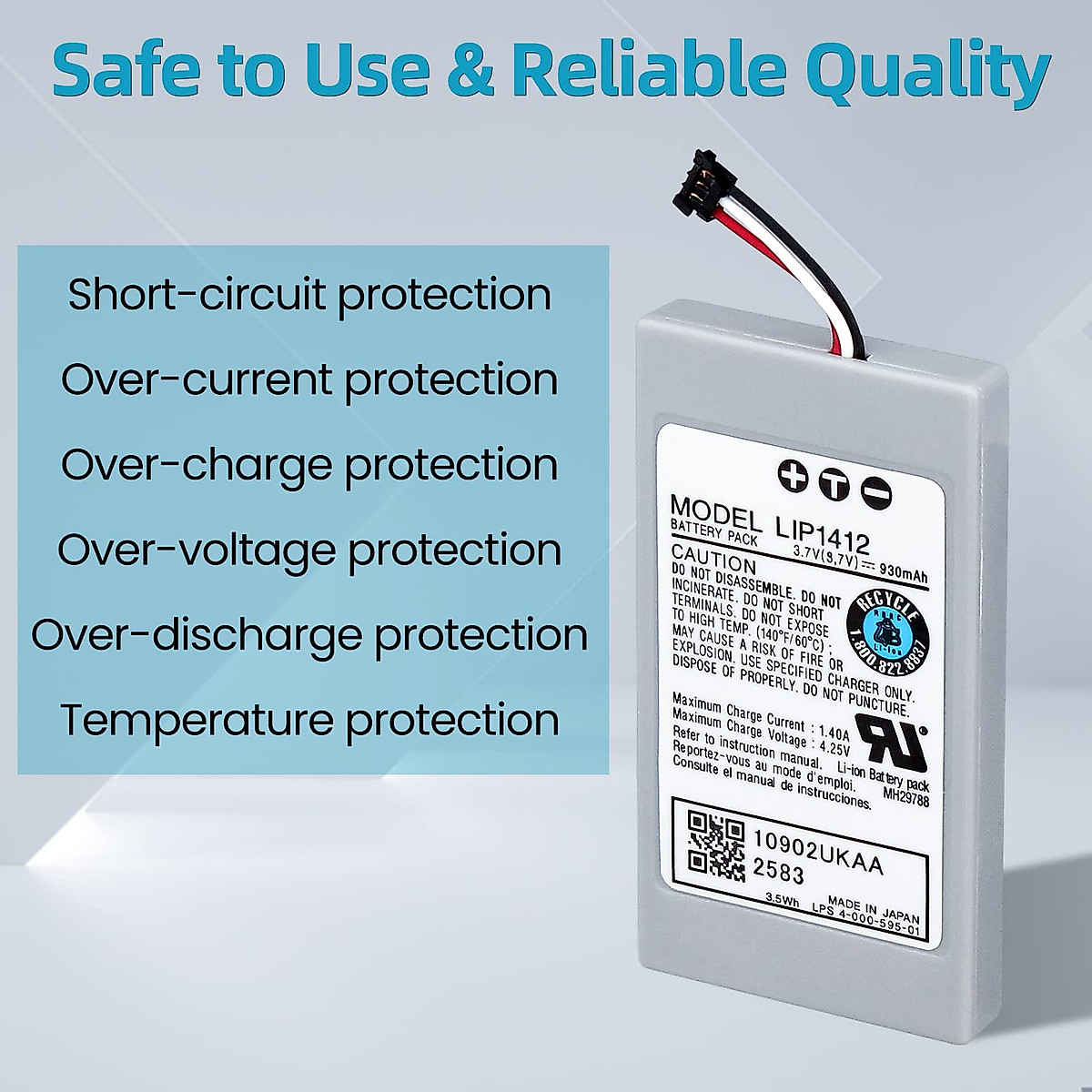 OSTENT 3.7V 930mAh Rechargeable Battery Pack Replacement for Sony PSP GO PSP-N1000/N1001/N1002/N1003/N1004