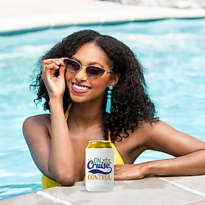 Pop Nordic Cruise Beer Can Cooler - Funny Boating Gifts, 12 Packs Neoprene Can Sleeves for Beer, Perfect Can Cooler Sleeves for Nautical Themed Party, Summer Party Favor