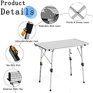 DOUBAO Outdoor Camping Table Portable Telescopic Folding Table Picnic Multipurpose Foldable Ultralight Camp Table